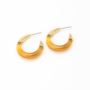 4PCS Bold Half-moon Resin Earrings, Resin Earring, Resin Acrylic Post ...