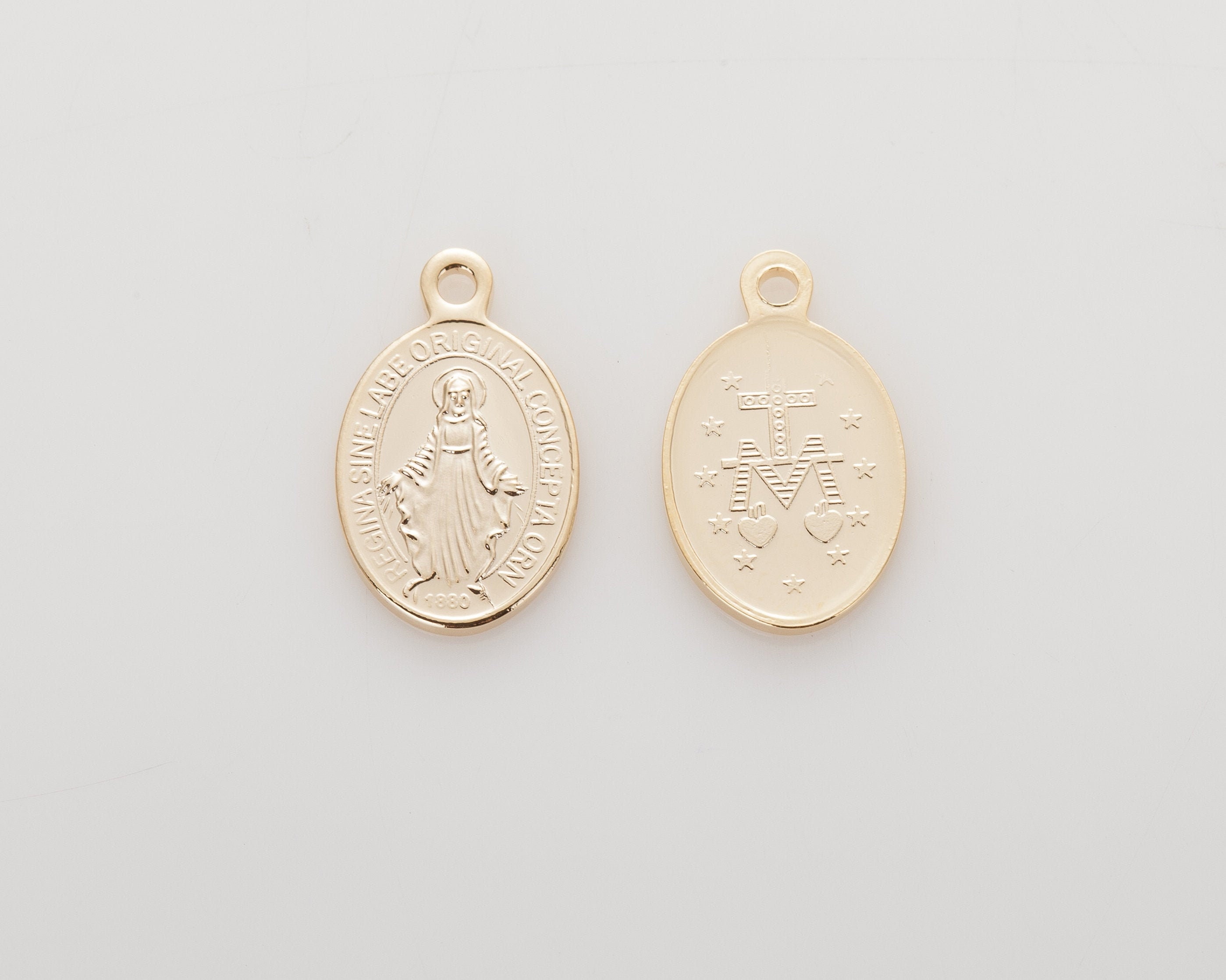 2PCS Saint Maria Coin Pendant 11x15mm Vintage Necklace - Etsy UK