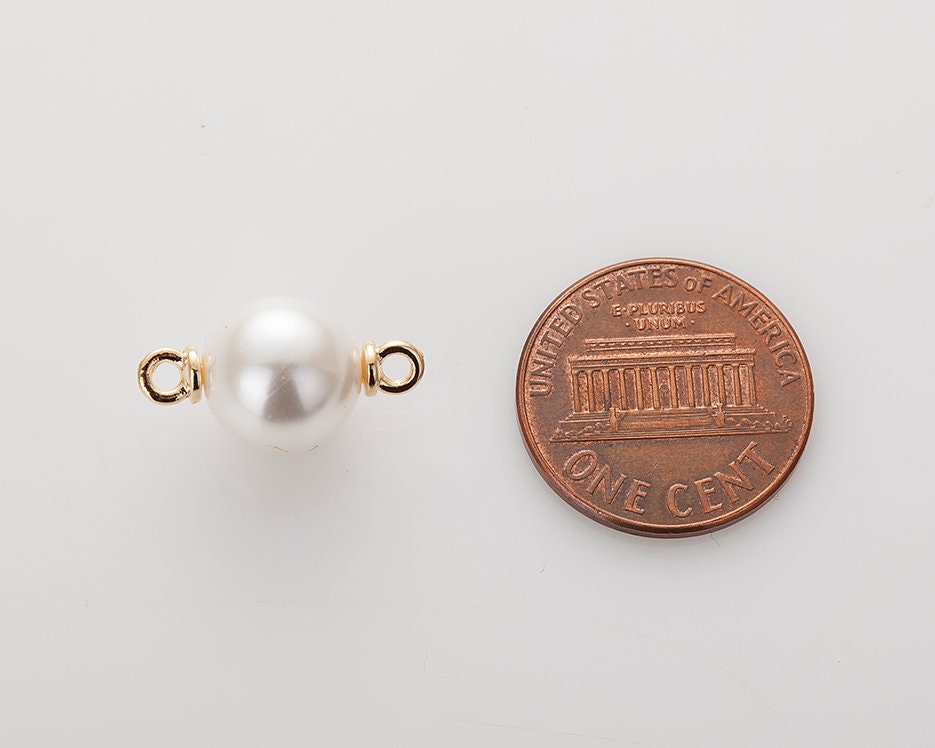 10PCS 10mm Pearl Dangle Connectorlarge Round Connector - Etsy