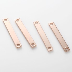 3mm Mini Bar small Connector, Necklace Pendant Polished Rose Gold ...