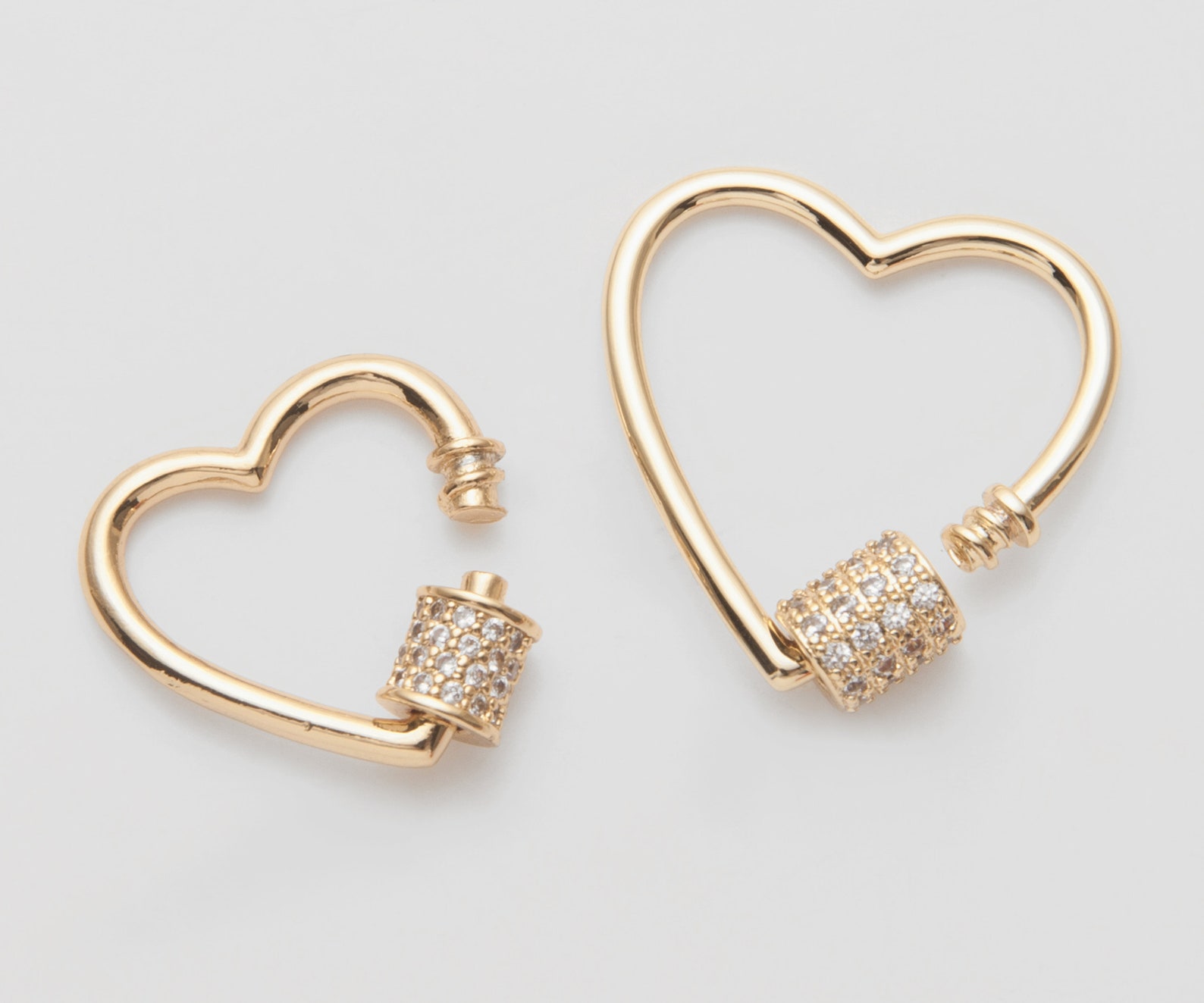 1PC Pave Heart Clasps Plain Heart Clasps CZ Micro Pave - Etsy