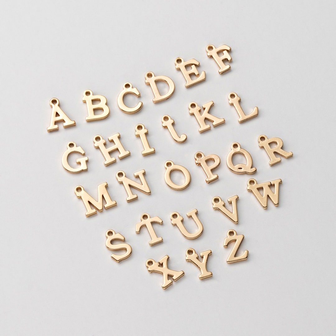 4PCS AZ Stainless Steel Initial Alphabet Charm, Dangle Alphabet Letter ...