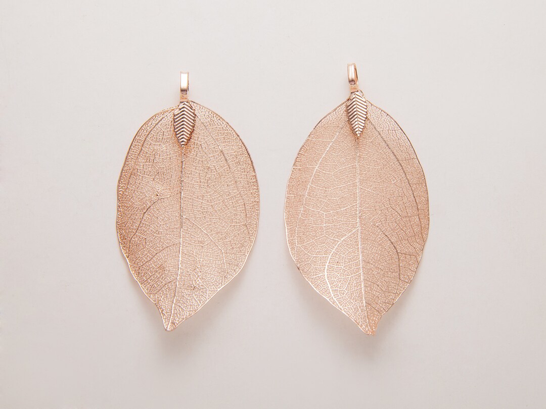 2PCS Real Natural Leaf Skeleton Leaves Pendant, Hollow Natural Tree ...