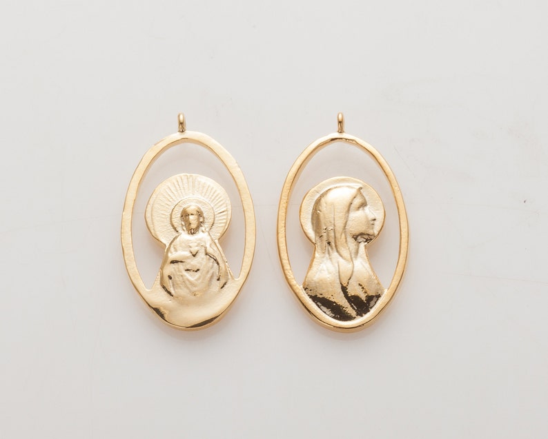 2PCS Saint Maria Pendant Vintage Necklace Charms Dainty - Etsy