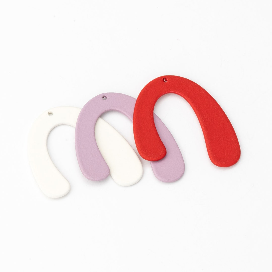 2PCS - Rubber Color Pendants, U Shape Rubber Atypical Charms, Earring ...