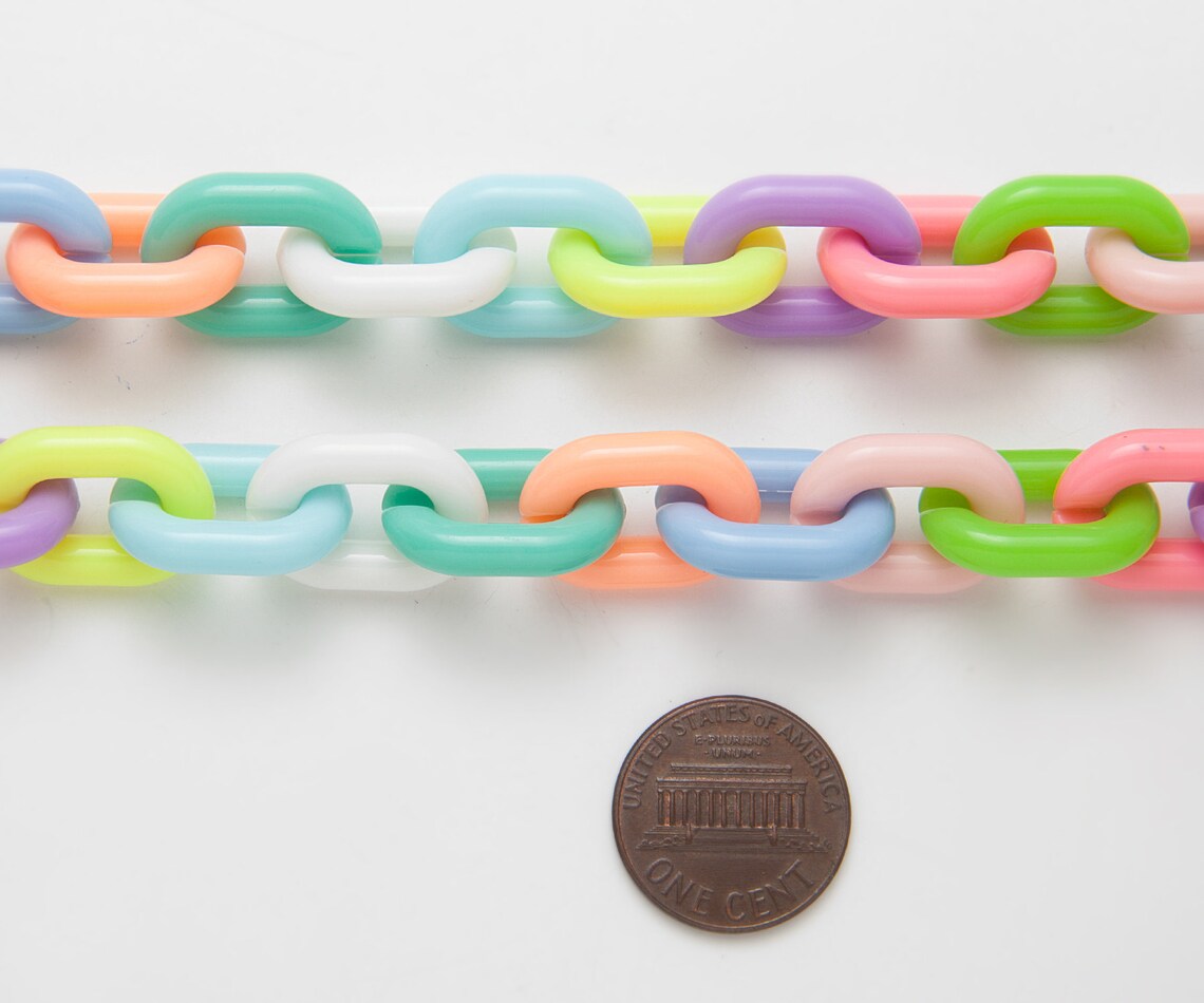90cm Mixed Color Open Acrylic Chain Random Mixed Colors - Etsy