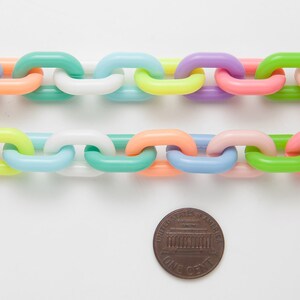 90cm Mixed Color Open Acrylic Chain, Random Mixed Colors, Jewelry ...