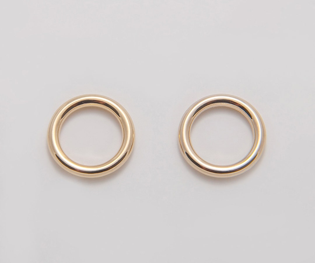 2 PCS 14mm 20mm 24mm Gold Round Ring Charm, Circle Ring Pendants, Round ...