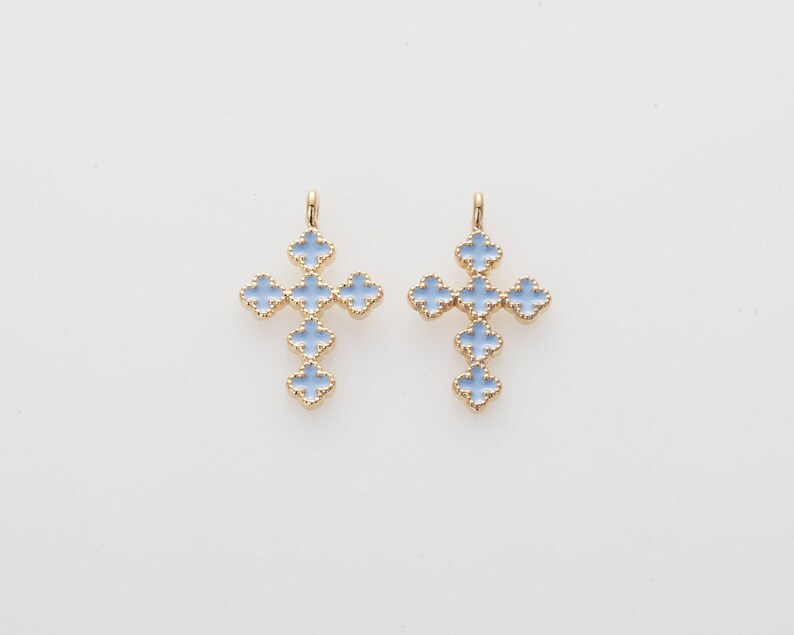 1 PC Favorite-sky Blue Enamel Cross Brass Pendant Jewelry - Etsy