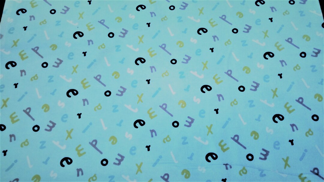 Alphabet Fabric, Letters Fabric, Flannel Fabric, Kids Fabric, Baby ...