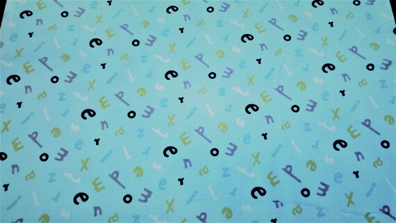 Alphabet Fabric Letters Fabric Flannel Fabric Kids Fabric | Etsy