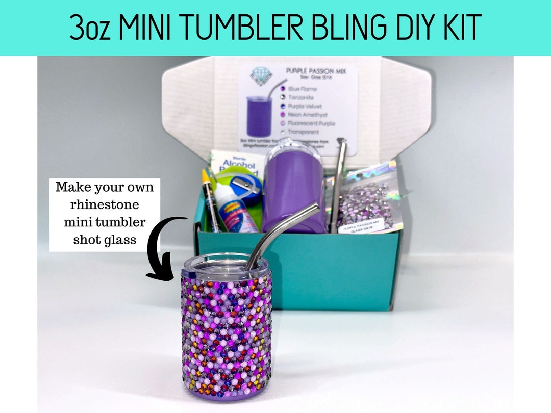 DIY Tumbler Bling Kit for 3oz Mini Shot Glass Cup With Ss16/4mm Glass ...