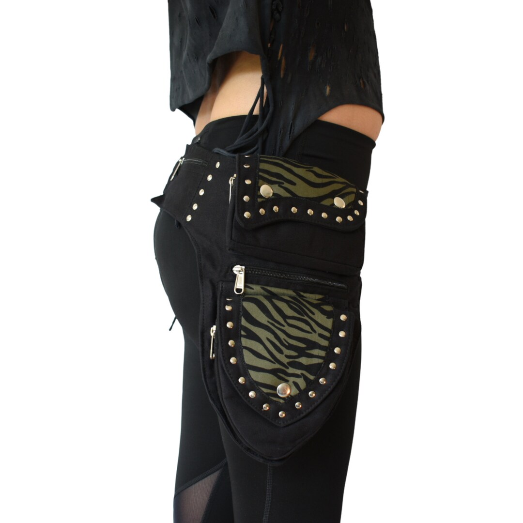 Hip Bag With Silver Buttons&buckle,pouch,waist Bag,travel Money Belt ...
