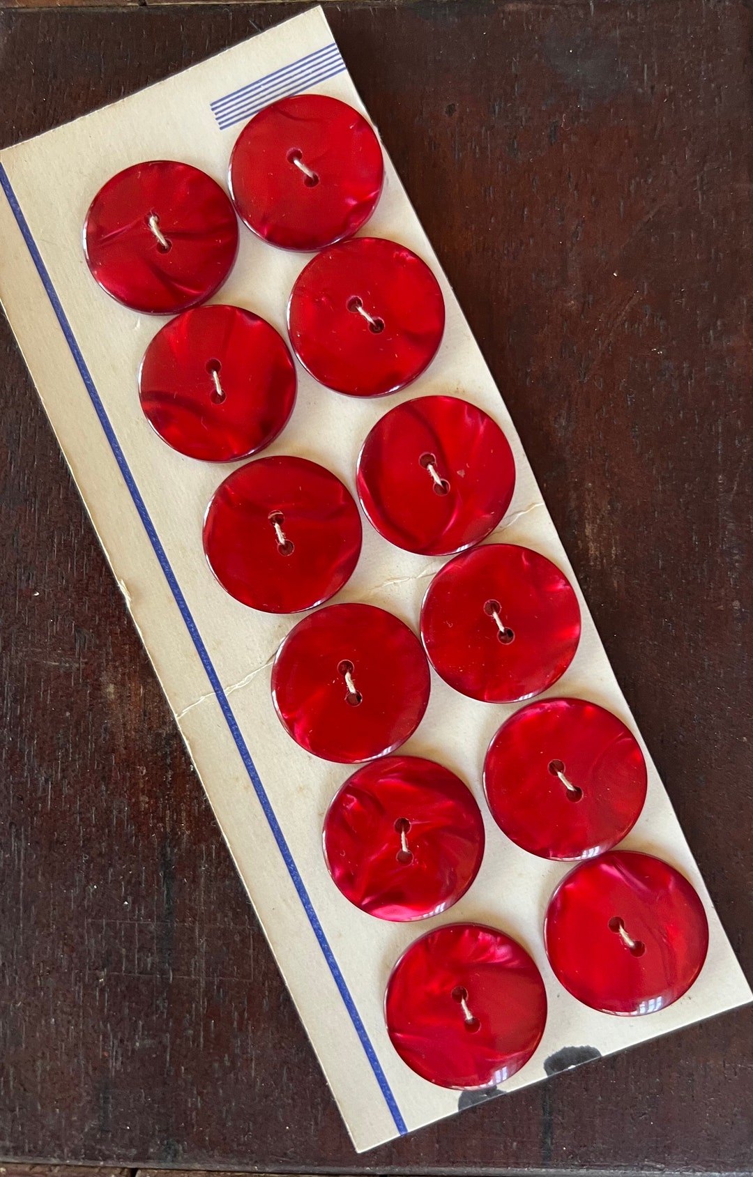 Vintage Set 12 Red Plastic 1950s Mid Century Buttons, 21 Mm, Vintage ...