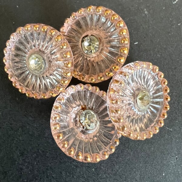 Rhinestone Buttons Peach - Etsy