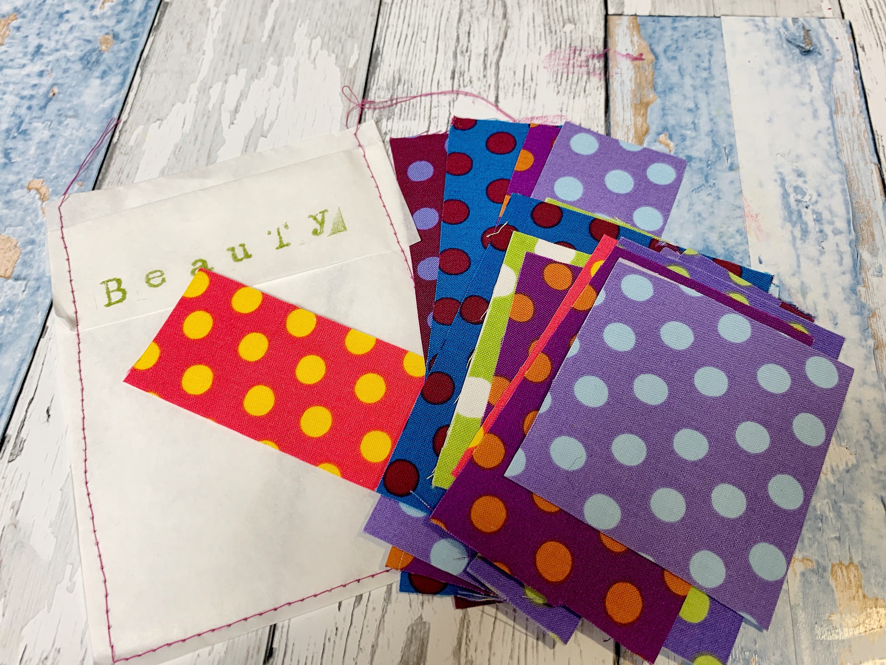 Sticky Back Fabric Swatches dotty - Etsy