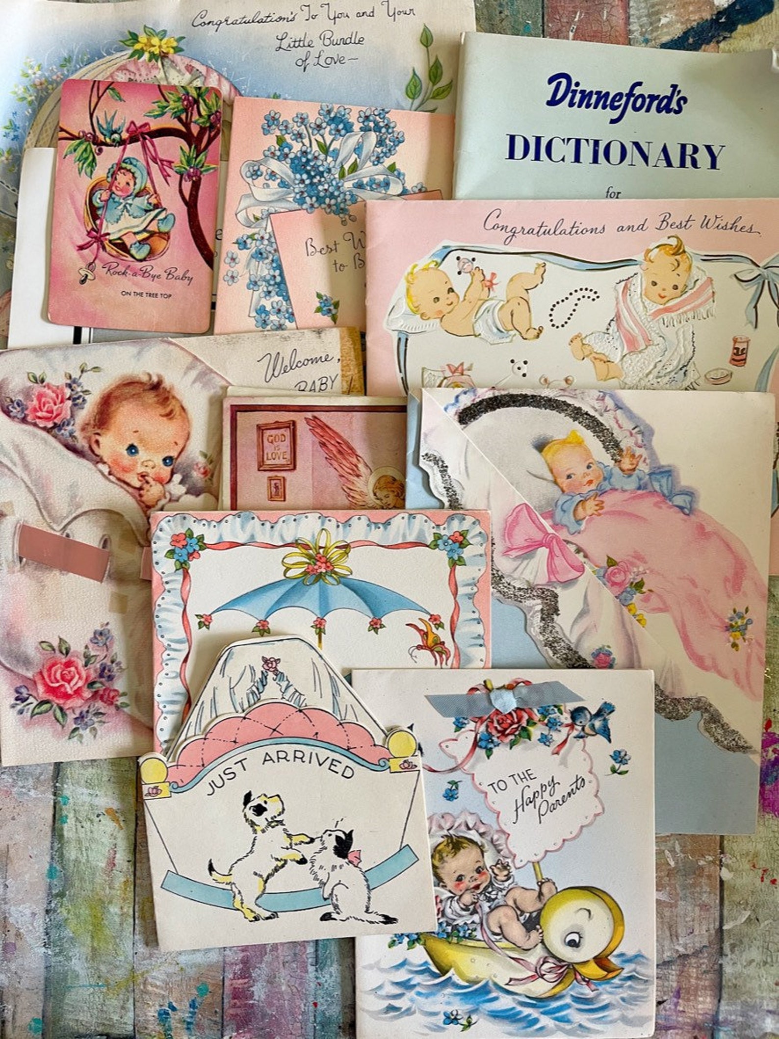 Vintage New Baby Cards. Ephemera - Set B - Etsy UK