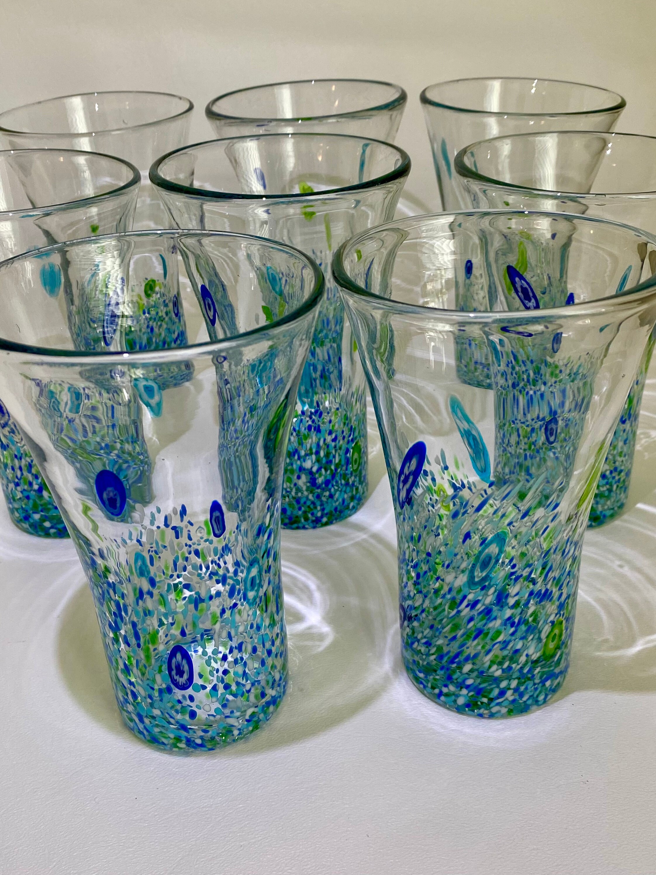 Set of 8 Handblown CONFETTI Glasses - Etsy