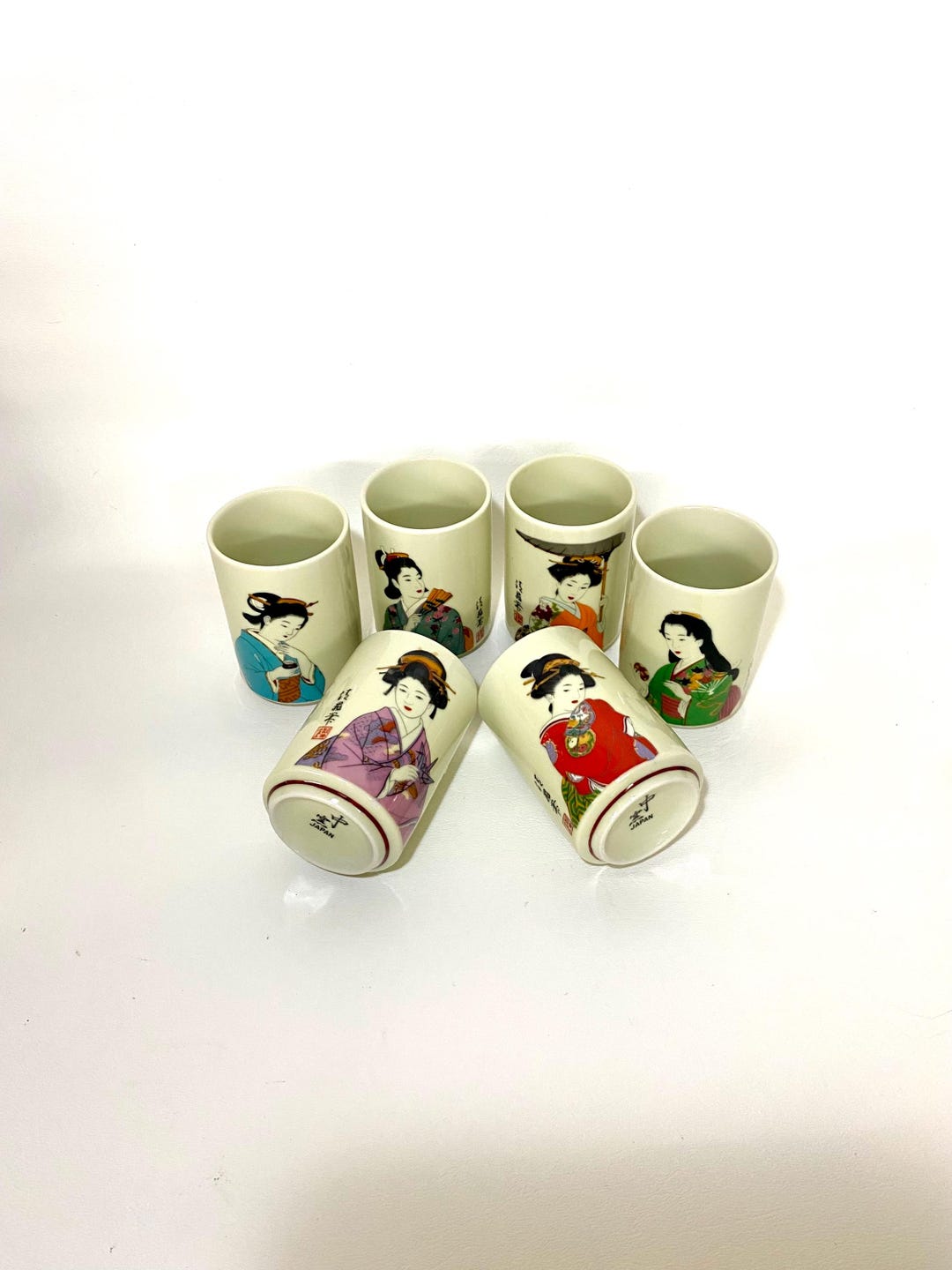 Vintage Set of 6 Japanese Porcelain Cups - Etsy