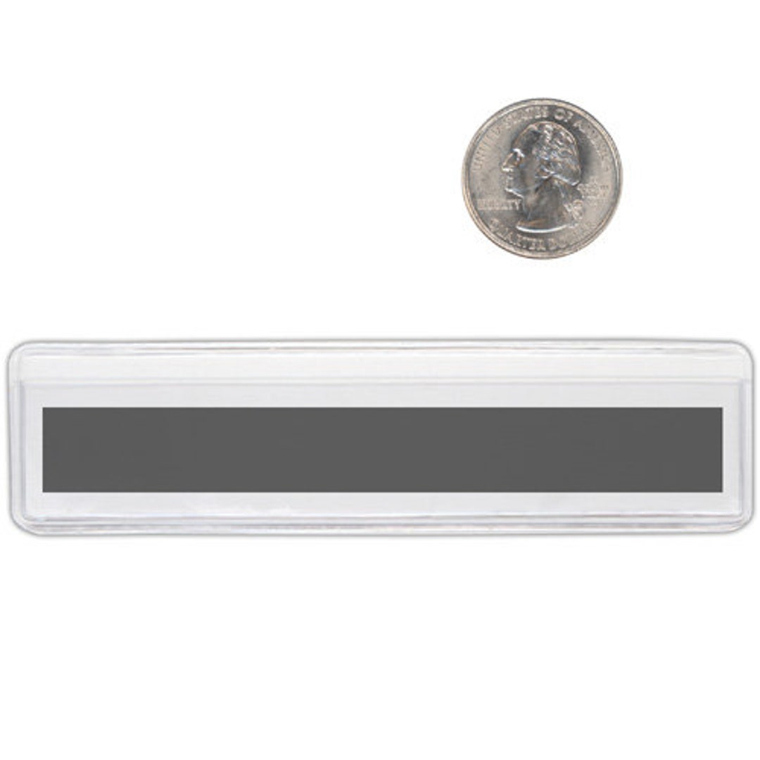 Clear Plastic Shelf Tag / Label Holder - Magnetic Back - 1" X 4" - Open ...
