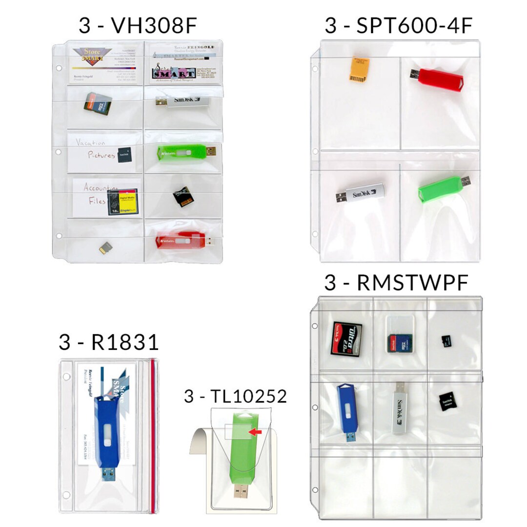 Storesmart - Flash Drive & Memory Card Storage Variety Pack - 15 Pieces ...