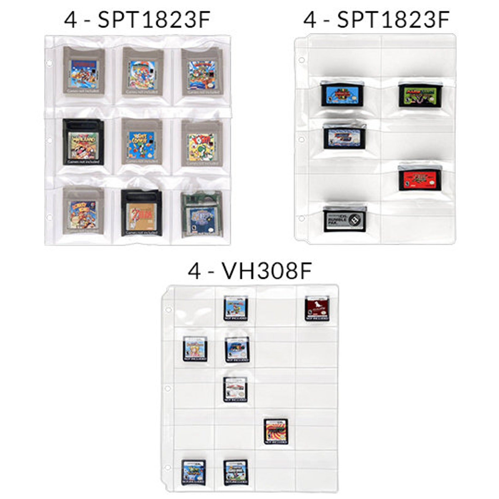 Storesmart - Video Game Card & Cartridge Binder Page Variety Pack - 12 ...