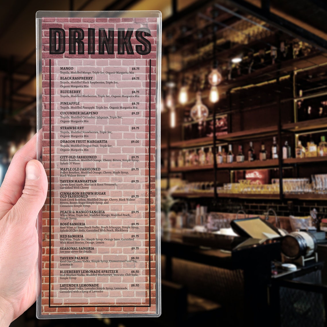 Storesmart Plastic 2-view/single Pocket Menu: 4 1/4 X - Etsy