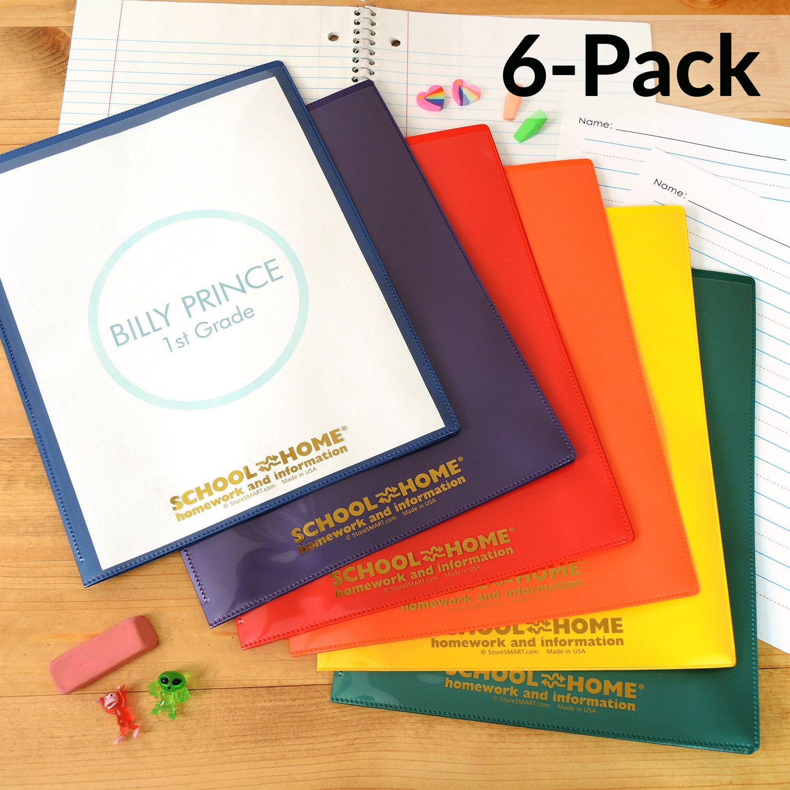 School / Home Folders 6-pack 6 Colors Letter-size Twin - Etsy