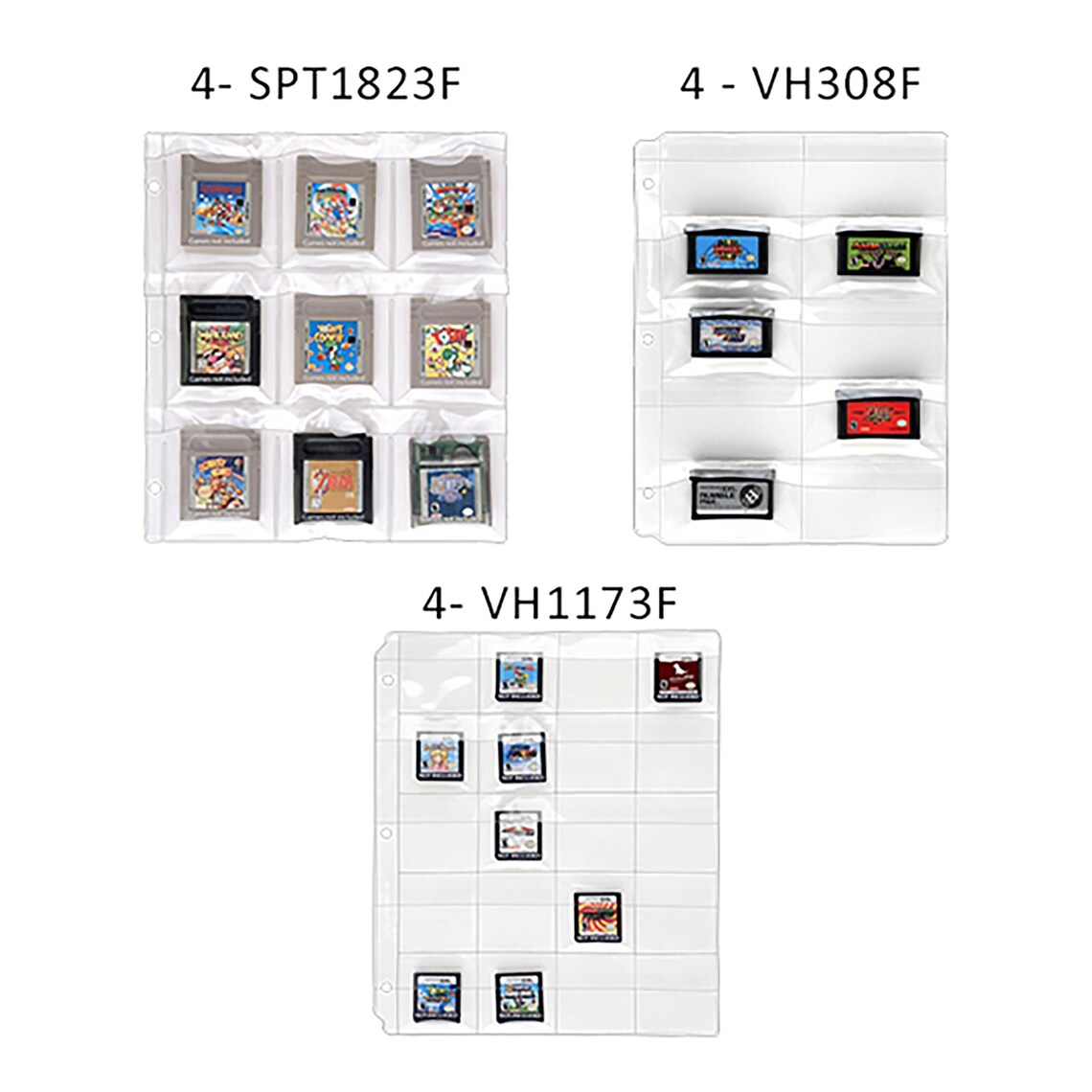 Storesmart - Video Game Card & Cartridge Binder Page Variety Pack - 12 ...