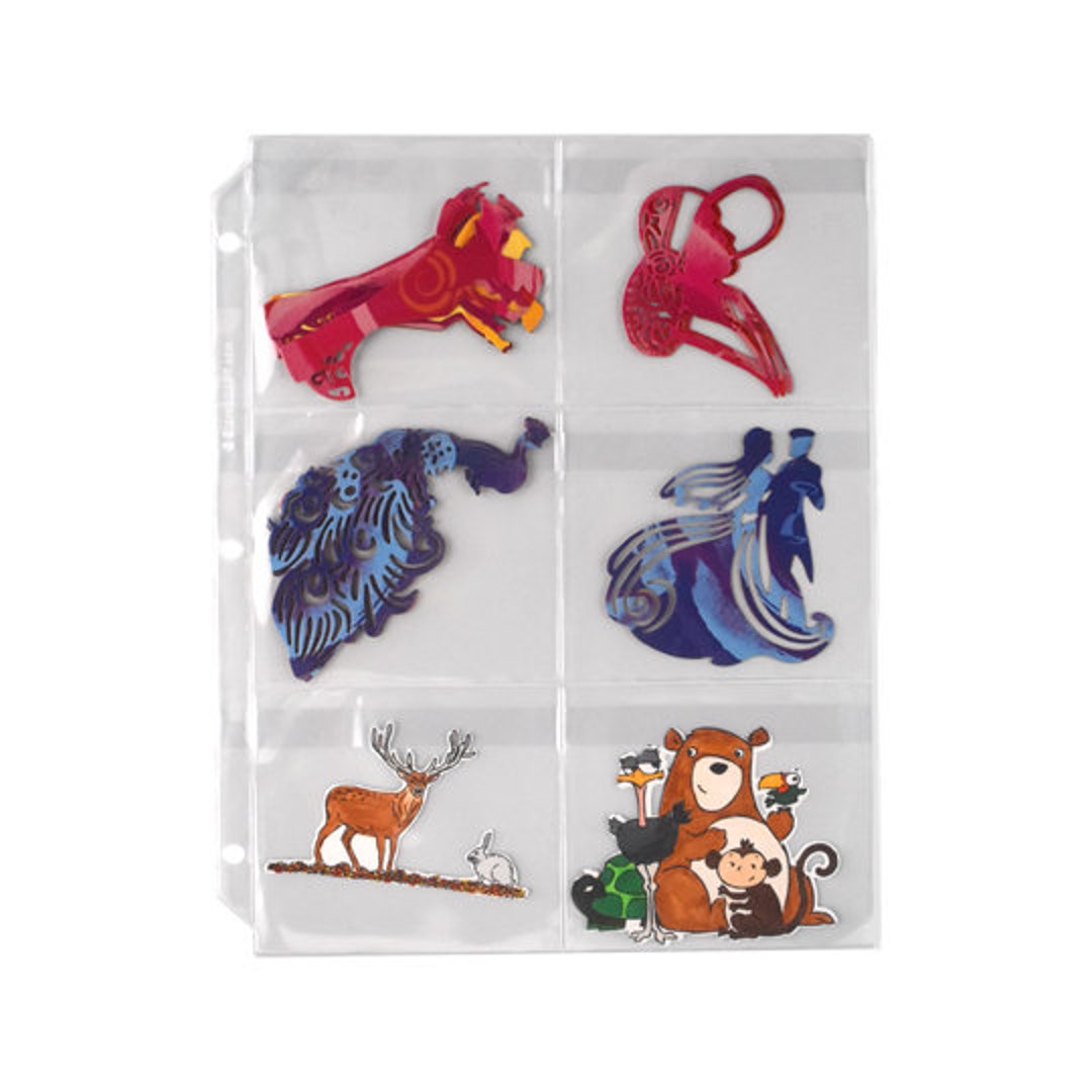 6-pocket Clear Plastic Binder Page With Flaps - Scrapbooking ...