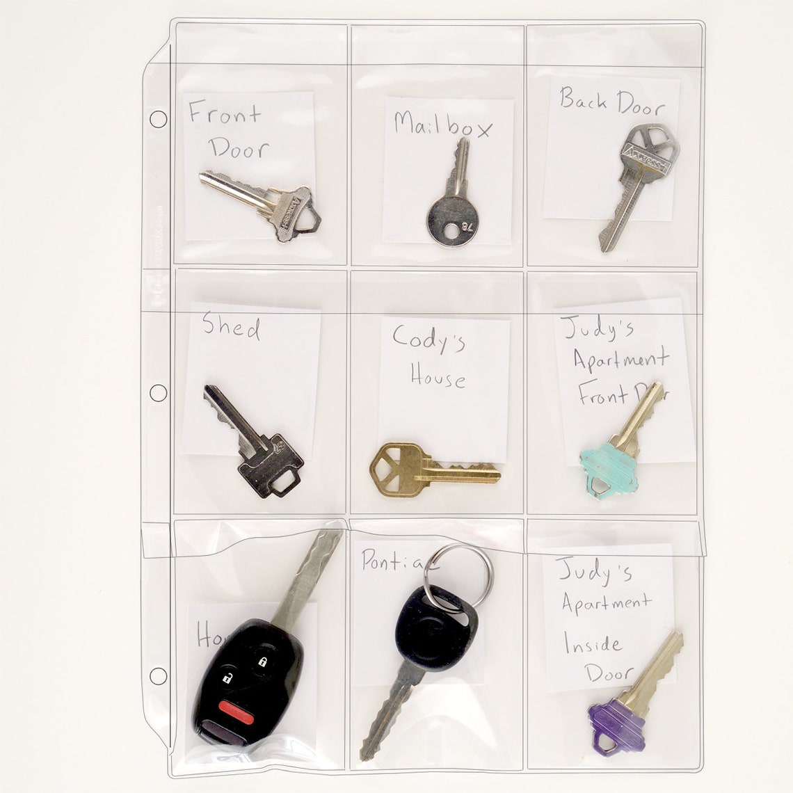 Storesmart Key Holder Clear Vinyl Binder Pages Top Load With Flaps ...