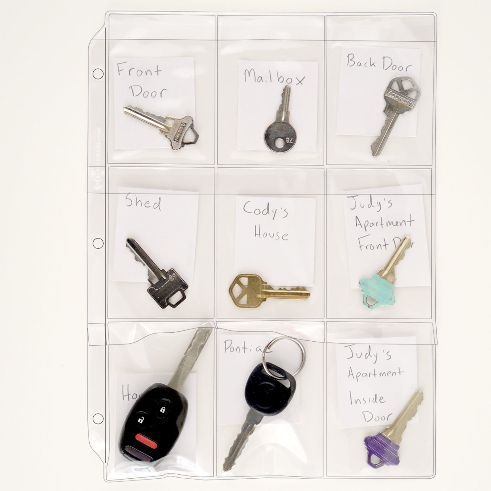 Storesmart Key Holder - Clear Vinyl Binder Pages - Top Load With Flaps ...