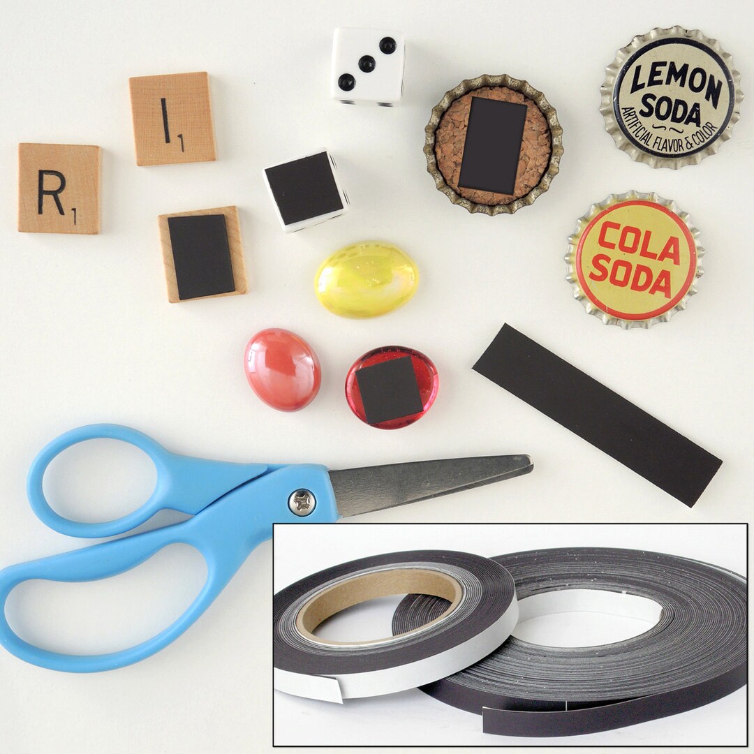 Craft Magnets - Magnetic Tape Roll - Peel & Stick Backing - 1/2 Inch ...