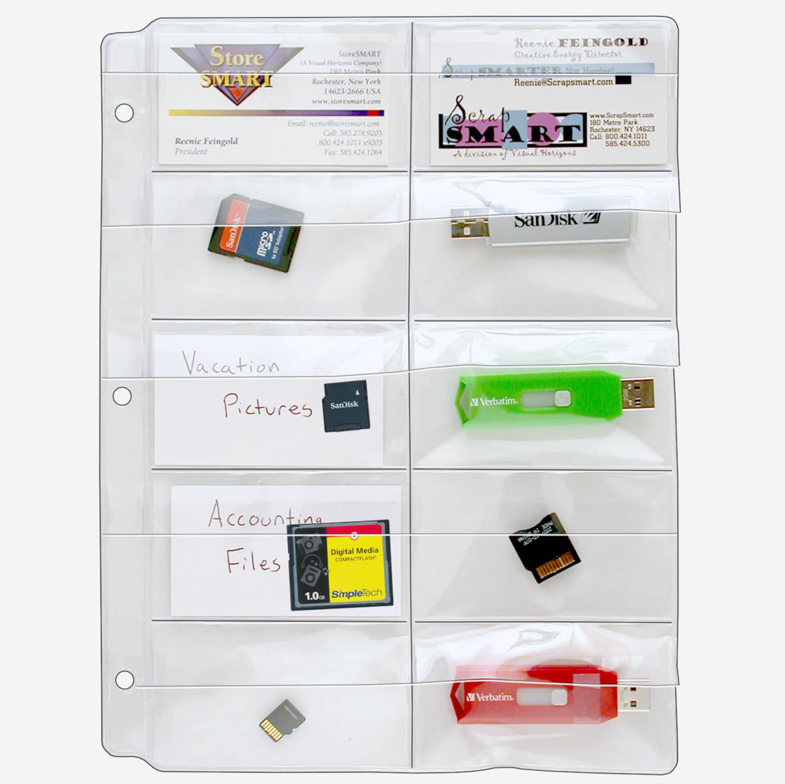 Plastic Pages - Memory (SD) Cards and Business Cards - With Flaps - for ...