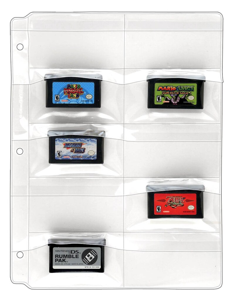 Storesmart - Video Game Card & Cartridge Binder Page Variety Pack - 12 ...