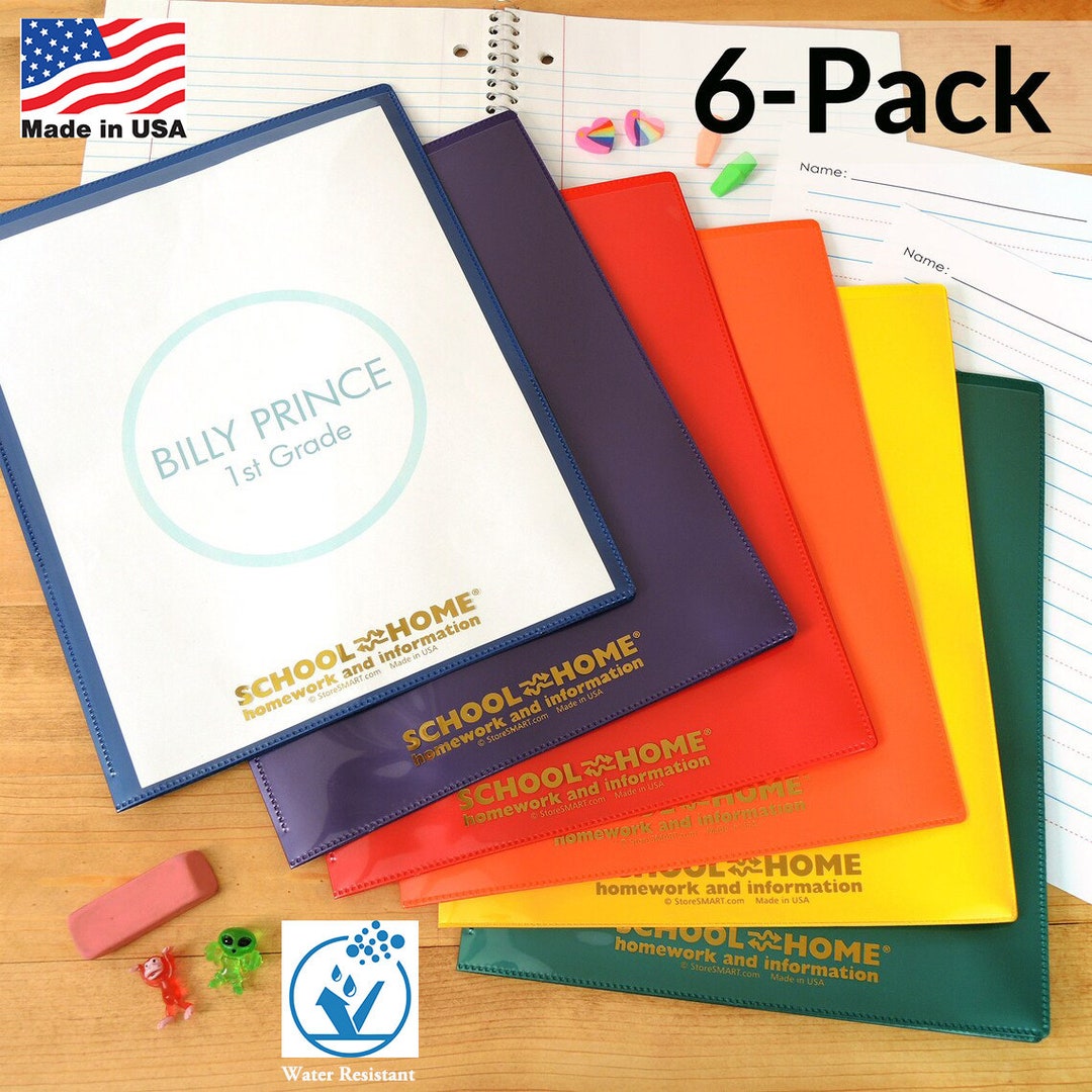School / Home Folders - 6-pack - 6 Colors! - Letter-size Twin Pocket ...