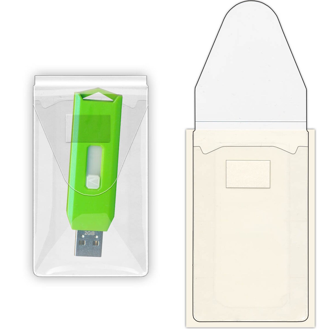 Storesmart USB Flash Drive Holders Peel & Stick Strip With Resealable ...