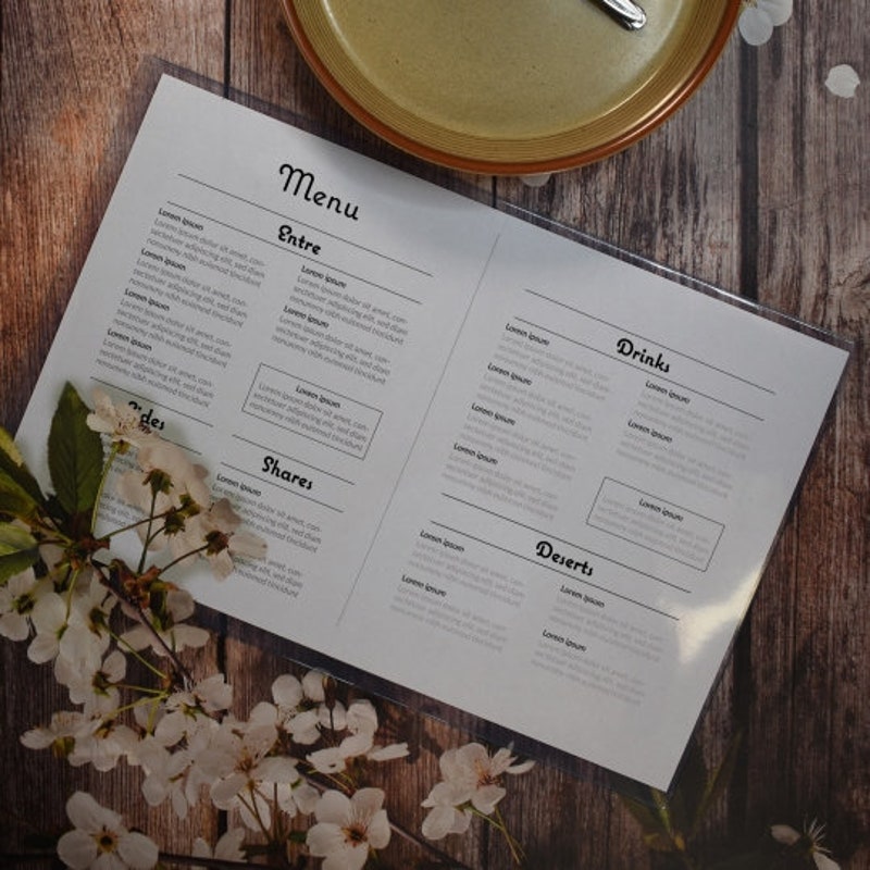 Clear Menu Cards - Etsy