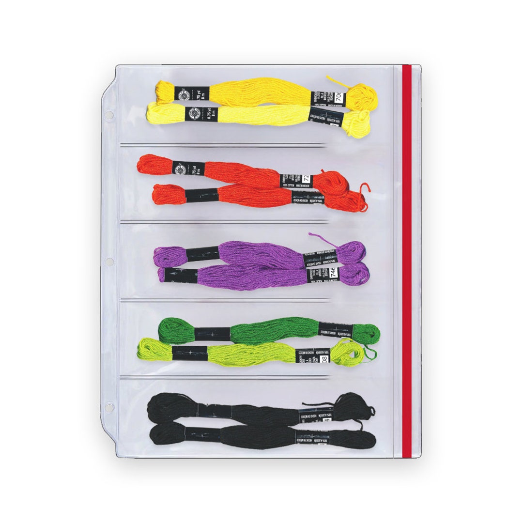 Storesmart – Zipper Binder Page for Embroidery Floss Thread Skeins ...
