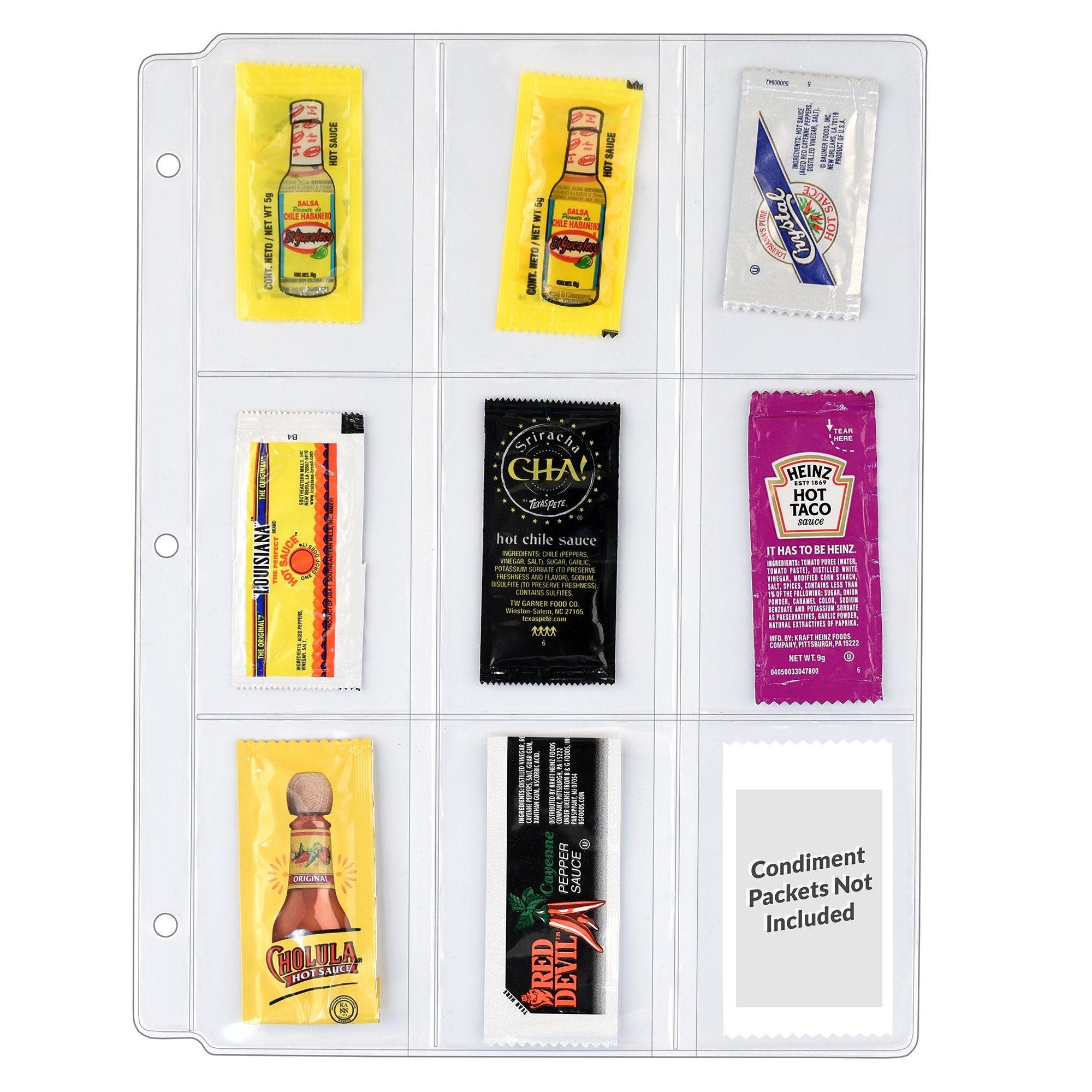 Clear Vinyl Collector’s Binder Pages – Condiment Packets – Center Load ...