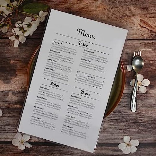 Clear Menu Cards - Etsy