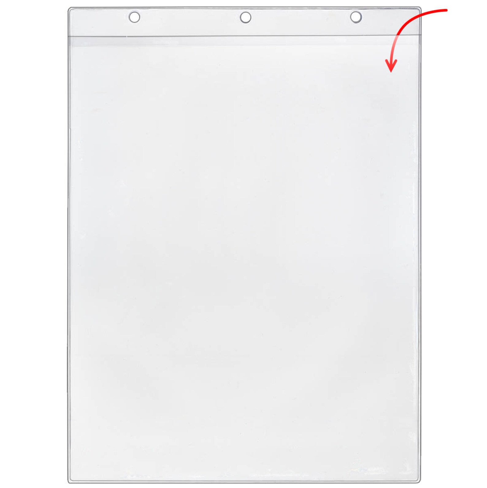 8 1/2" X 11" Vinyl Sheet Protector - Holes on Short Side, Open Short ...