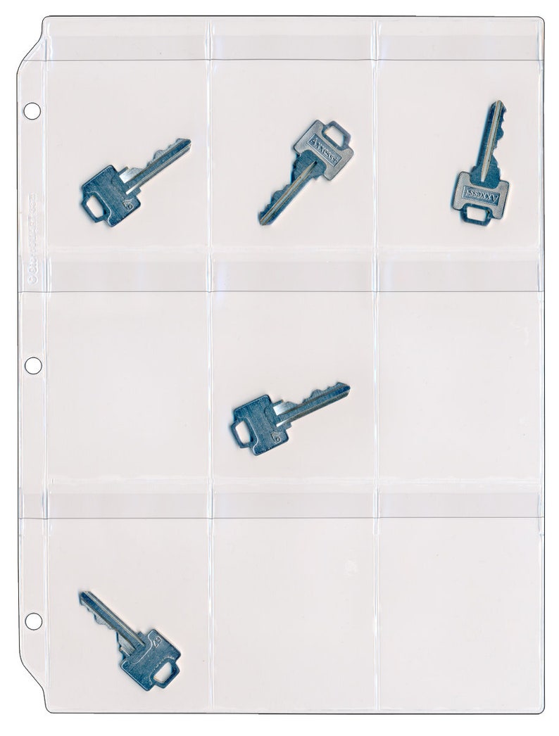 Storesmart Key Holder - Clear Vinyl Binder Pages - Top Load With Flaps ...