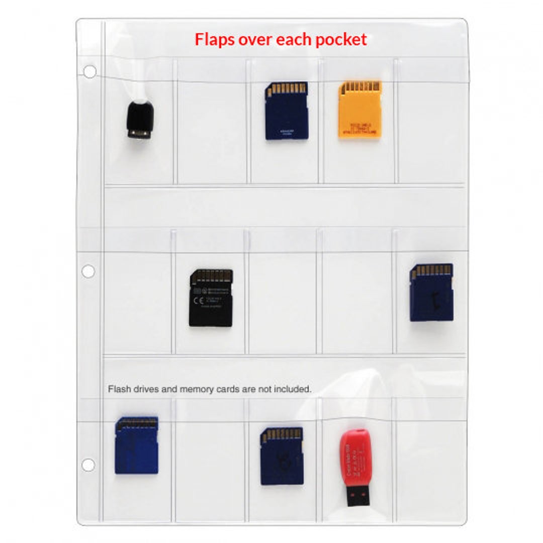 Plastic Binder Pages With Flaps for SD, Microsd, and USB Flash Drives ...