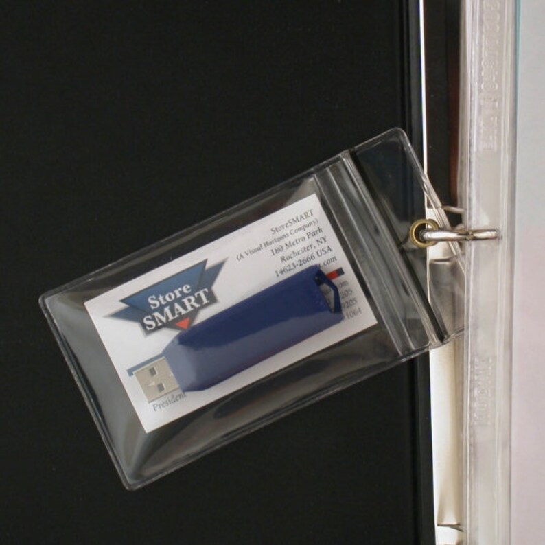USB Flash Drive & Business Card Holders Zip-top and Hang Hole R3578ZIPS ...