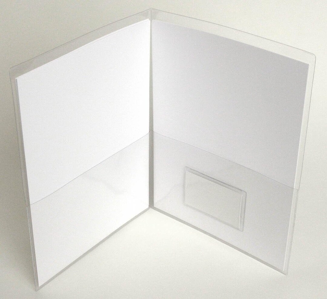 Clear Plastic Folder With Pockets – Business Card Holder, Durable Vinyl ...
