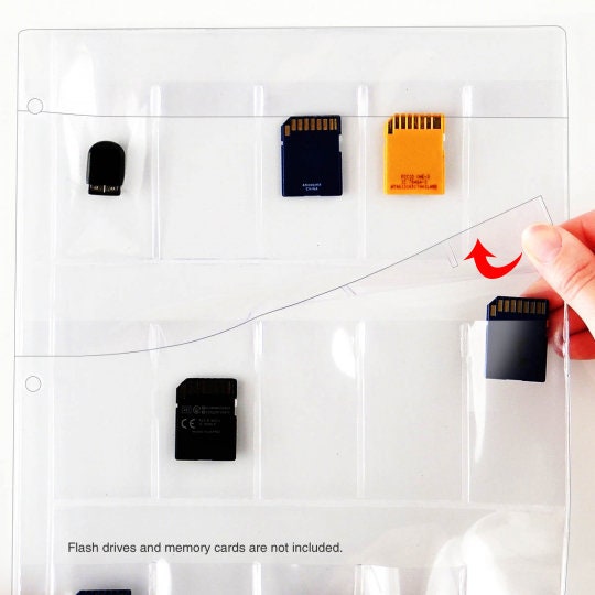 Plastic Binder Pages With Flaps for SD, Microsd, and USB Flash Drives ...