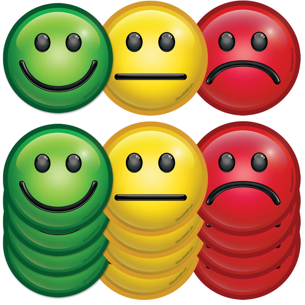 3" Mood Magnets - Smiley Faces - 15-pack - FACE3VP - Etsy