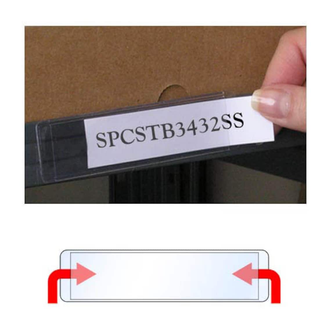 Peel & Stick 1" X 4" Shelf Tag/label Holders - Open Both Short Sides ...