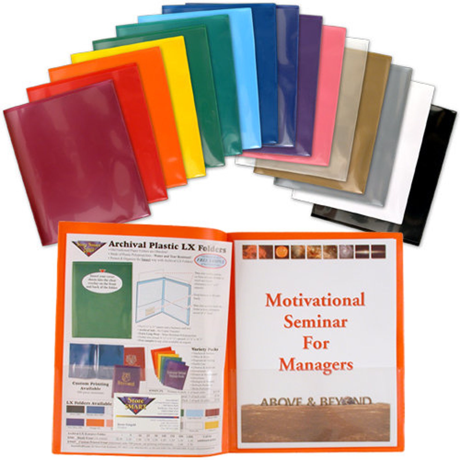 Storesmart Plastic 2-pocket Folders- Clear Overlay- Made in U.S.A (R900 ...